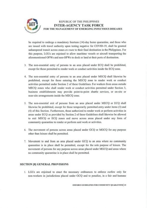 Modified General Community Quarantine Guidelines