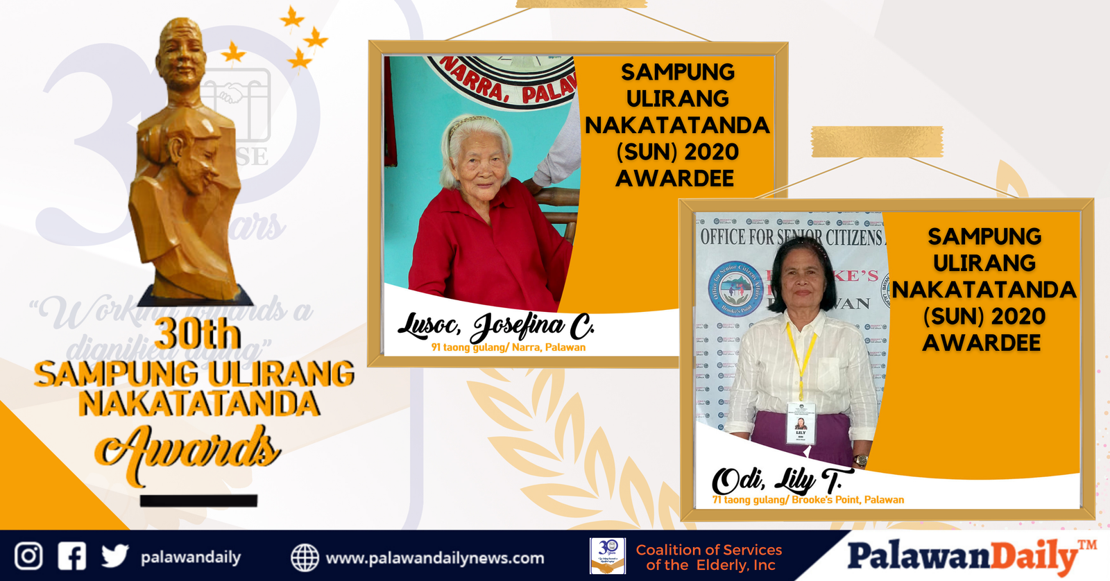 2 senior citizens mula Palawan, kabilang sa Sampung Ulirang Nakatatanda ...