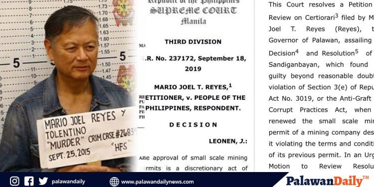 Former Palawan Governor Joel T. Reyes faces new arrest warrant for murder