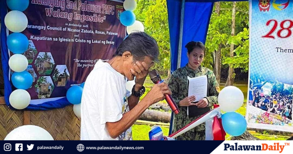Isang lolo sa Roxas, nabiyayaan ng libreng bahay mula sa 2nd Palawan PMFC