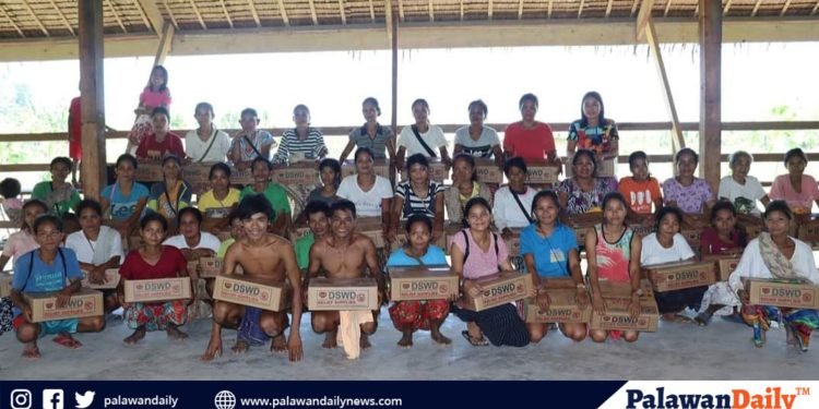 Palawan indigenous families receive aid through food-for-work program